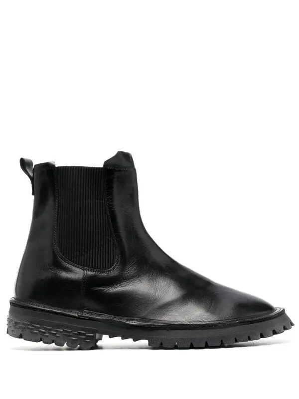 Moma Elasticated-side-panels Leather Boots