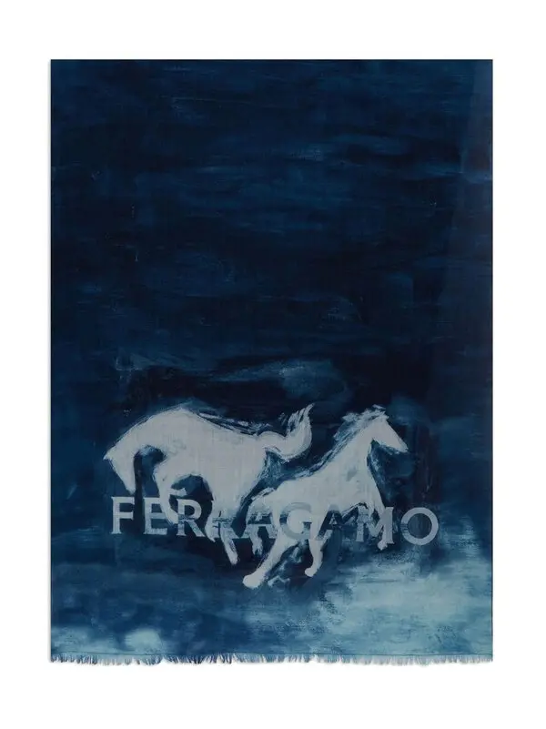 FERRAGAMO Horse-print Wool Stole