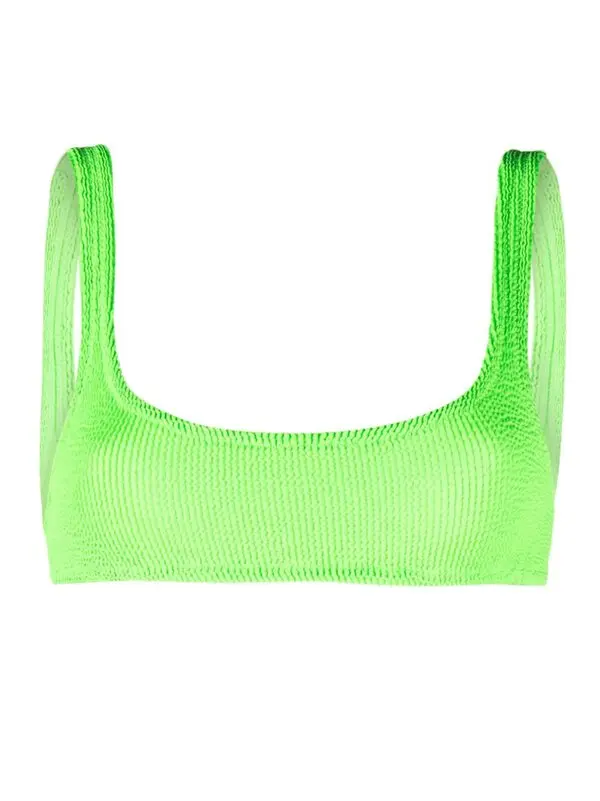 MC2 SAINT BARTH Naomi Crinkled Bikini Top - Green