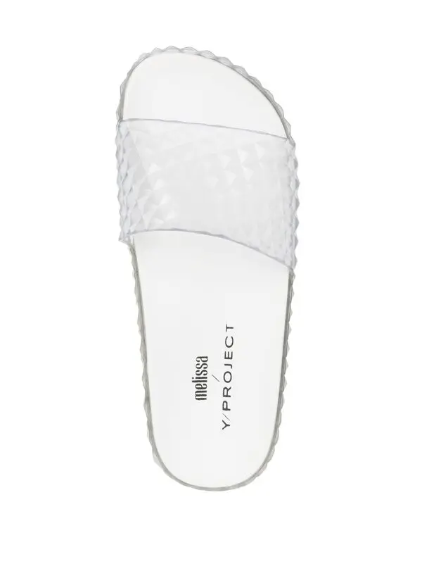 Y/project X Melissa Textured Slides - White