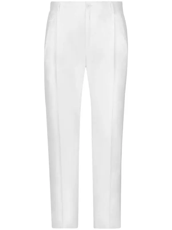 Dolce & Gabbana Pressed-crease Linen Trousers