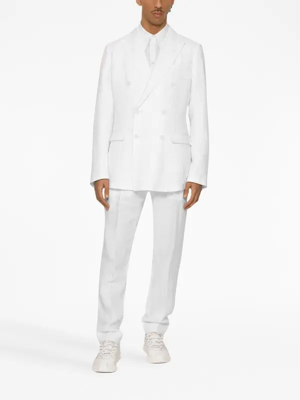 Dolce & Gabbana Pressed-crease Linen Trousers