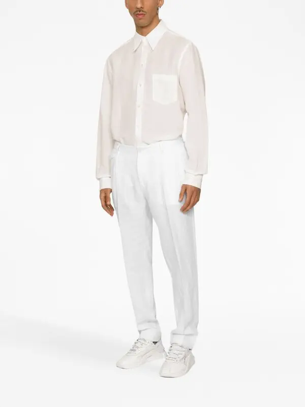 Dolce & Gabbana Pressed-crease Linen Trousers