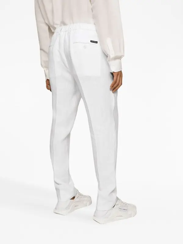 Dolce & Gabbana Pressed-crease Linen Trousers