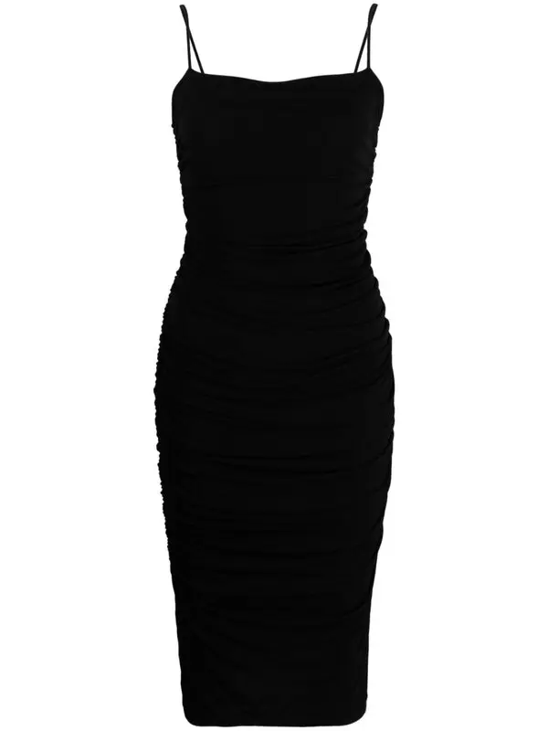 Pinko Spaghetti-strap Ruched Midi Dress