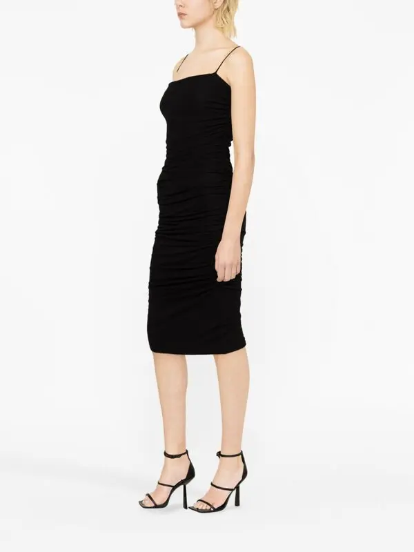 Pinko Spaghetti-strap Ruched Midi Dress
