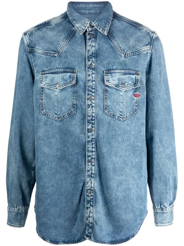 DIESEL D-ocean Washed-denim Shirt