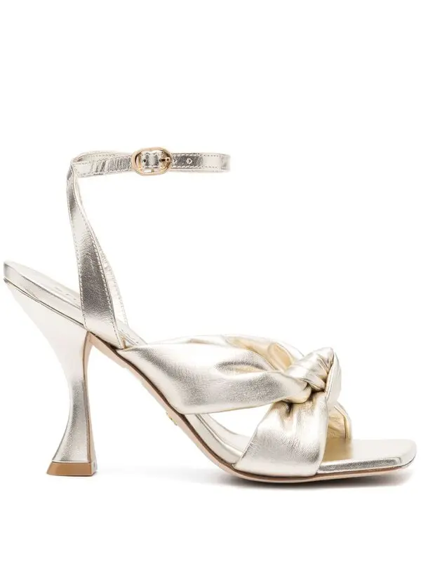 STUART WEITZMAN Playa Ankle-strap 100mm Knot Sandals - Gold