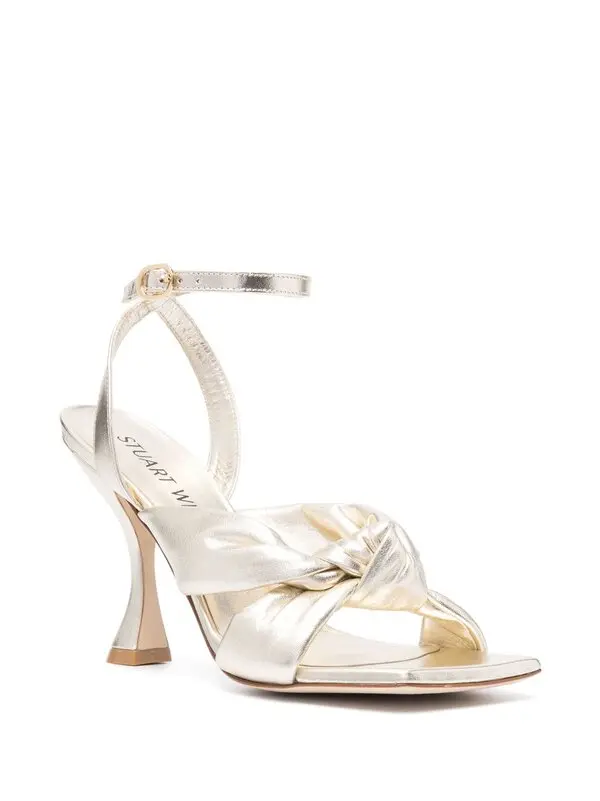STUART WEITZMAN Playa Ankle-strap 100mm Knot Sandals - Gold