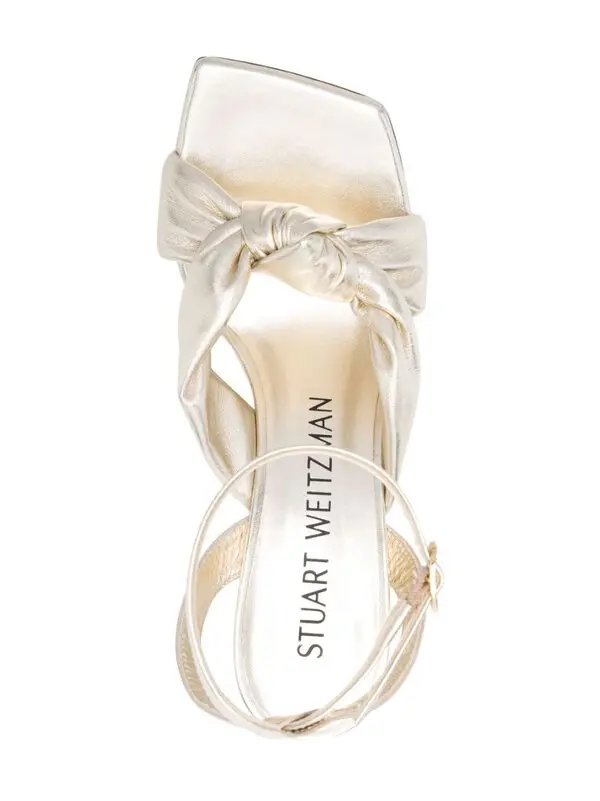 STUART WEITZMAN Playa Ankle-strap 100mm Knot Sandals - Gold