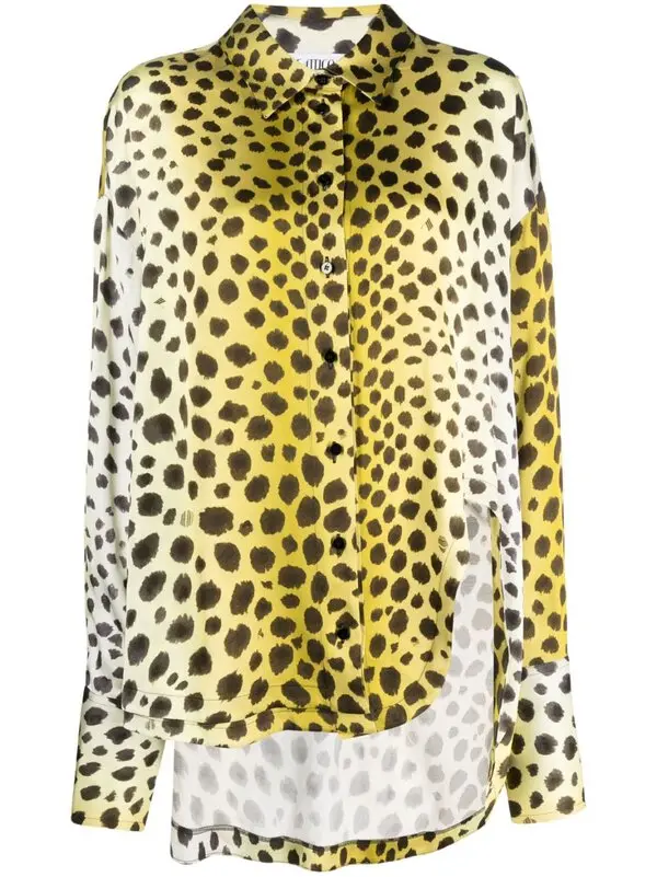 Attico Leopard-print Kota Shirt - Yellow