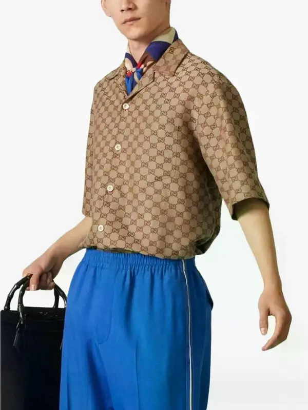 Gucci Gg Linen-blend Shirt - Neutrals