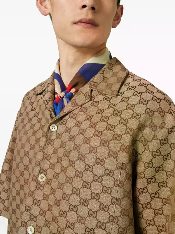 Gucci Gg Linen-blend Shirt - Neutrals