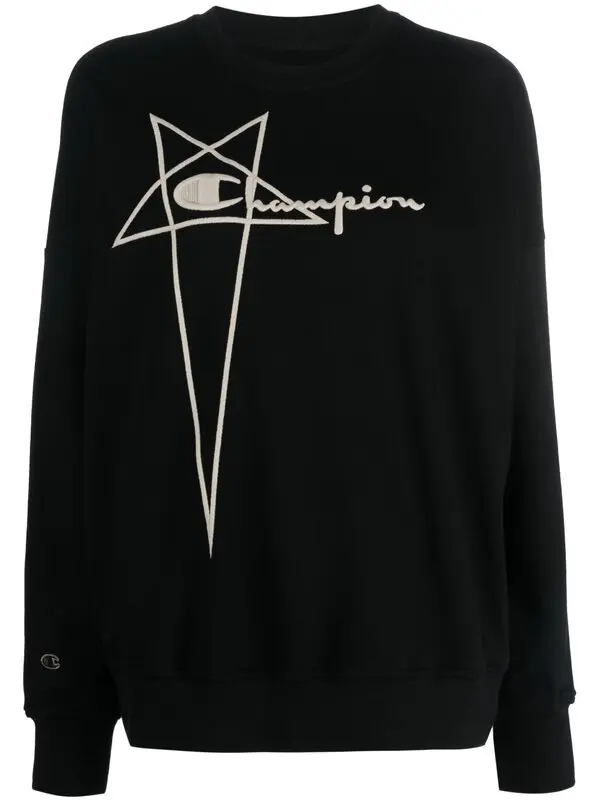 Rick Owens Logo-embroidered Sweatshirt - Black