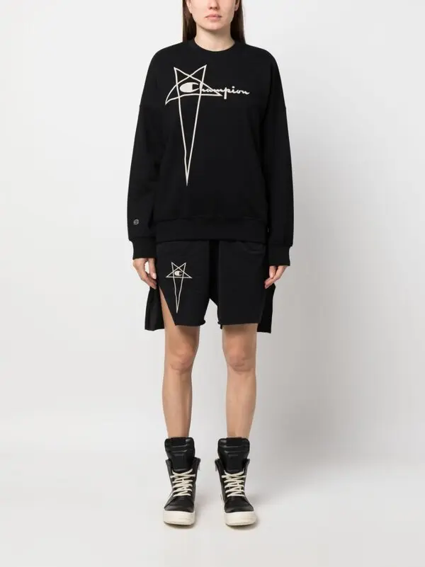 Rick Owens Logo-embroidered Sweatshirt - Black