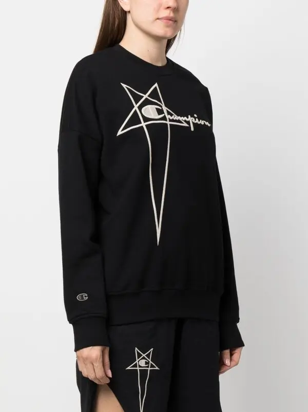 Rick Owens Logo-embroidered Sweatshirt - Black