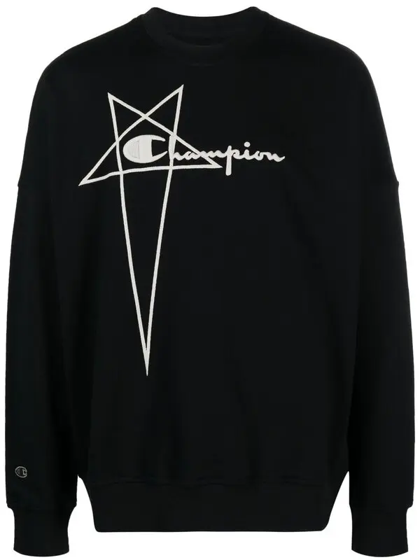 Rick Owens X Champion Logo-embroidered Sweatshirt - Black
