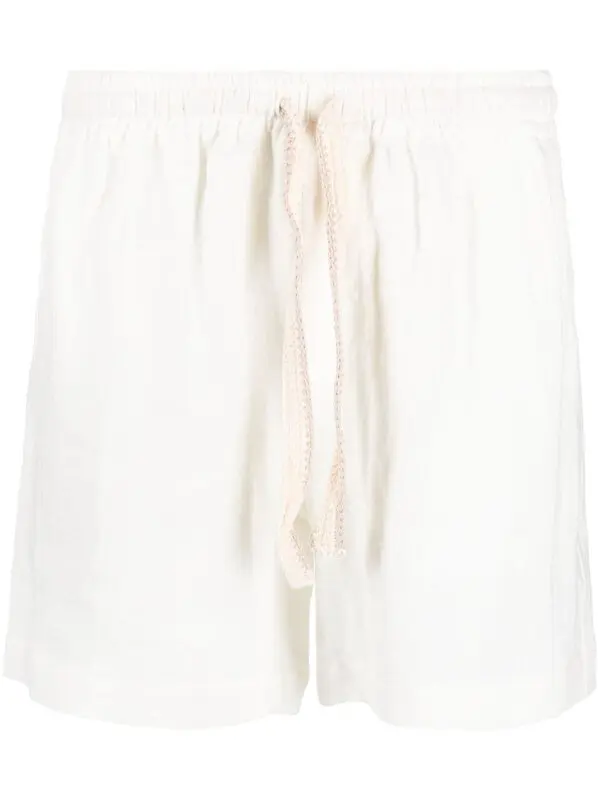 Commas Linen Lounge Shorts - White