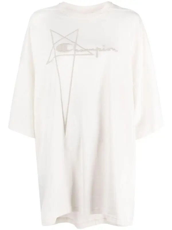 Rick Owens Logo-embossed T-shirt - Neutrals