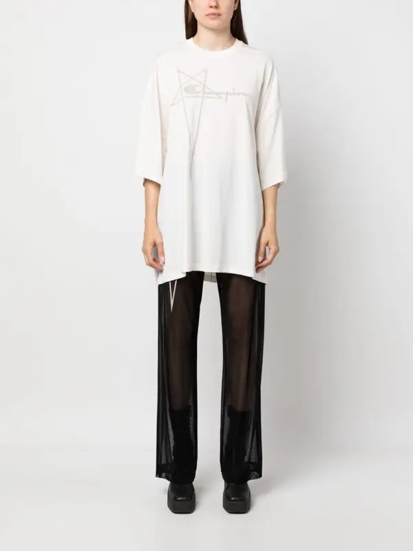 Rick Owens Logo-embossed T-shirt - Neutrals