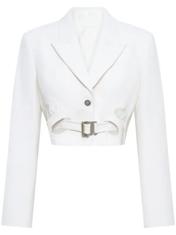 DION LEE Interloop Belted Blazer - White