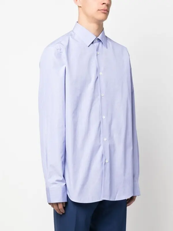 Paul Smith Long-sleeved Cotton Shirt - Blue