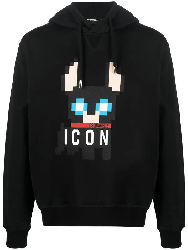 Dsquared2 Icon-print Hoodie - Black