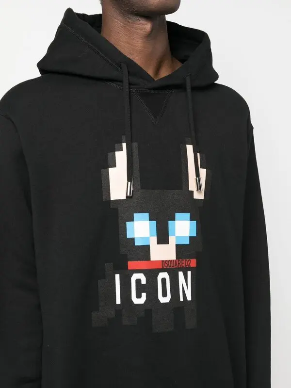 Dsquared2 Icon-print Hoodie - Black