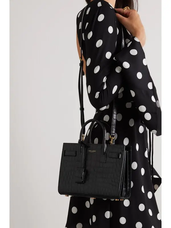 Saint Laurent Sac De Jour Nano Croc-effect Leather Tote