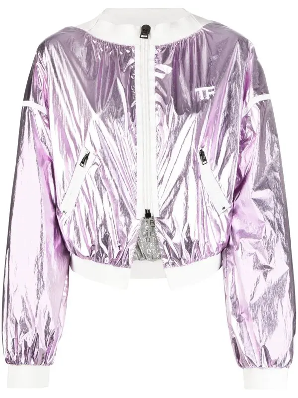 TOM FORD Metallic Cropped Bomber Jacket - Pink