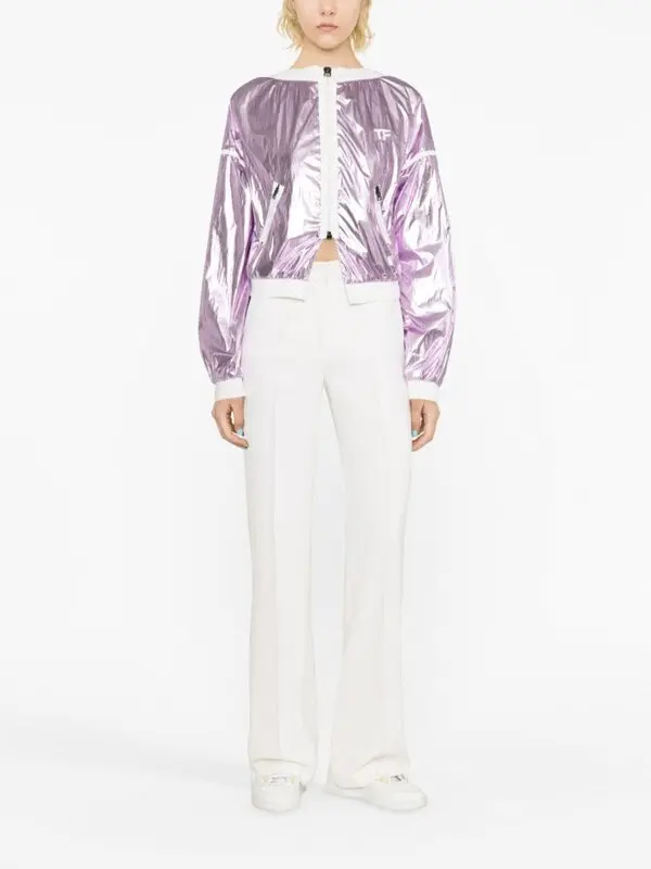 TOM FORD Metallic Cropped Bomber Jacket