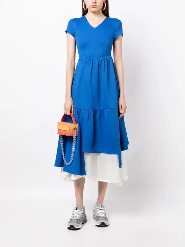 ADER ERROR Layered Asymmetric Midi Dress