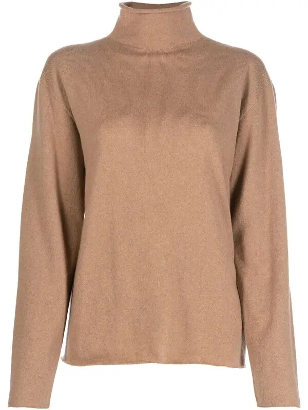 JIL SANDER Mock-neck Knitted Jumper - Neutrals