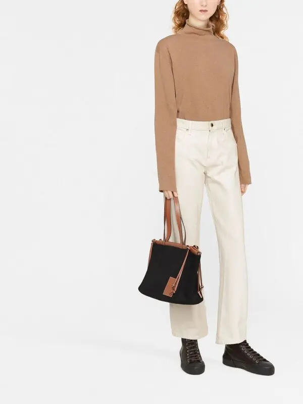 JIL SANDER Mock-neck Knitted Jumper - Neutrals