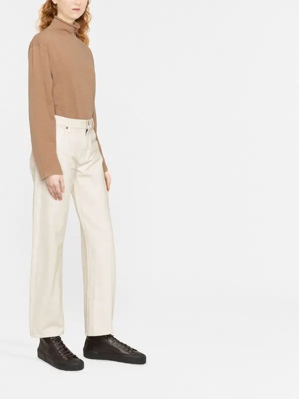 JIL SANDER Mock-neck Knitted Jumper - Neutrals