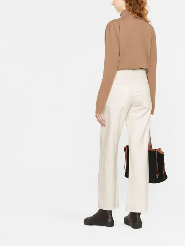 JIL SANDER Mock-neck Knitted Jumper - Neutrals