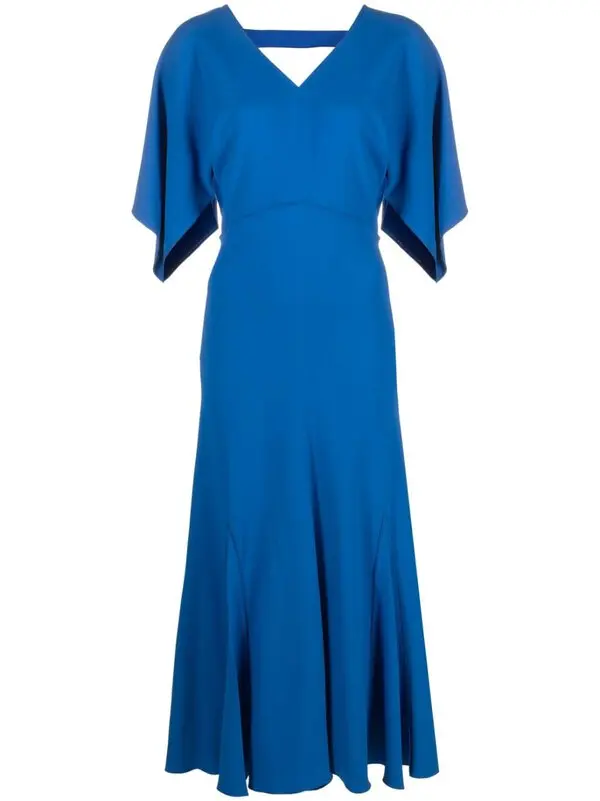 Victoria Beckham Draped-sleeve Midi Dress