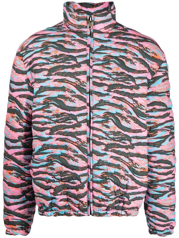 ERL Camouflage Jacquard Padded Jacket - Pink