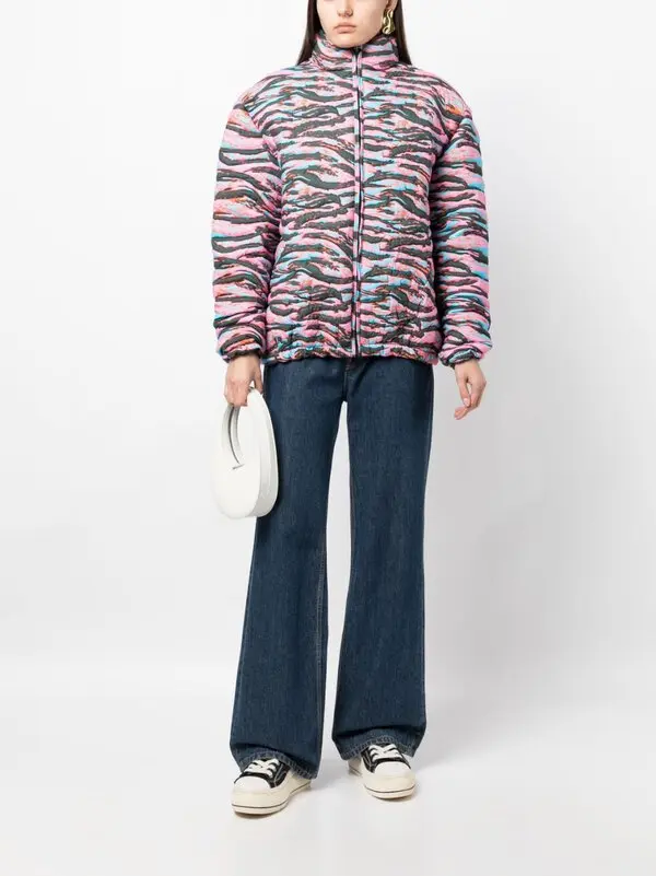 ERL Camouflage Jacquard Padded Jacket - Pink
