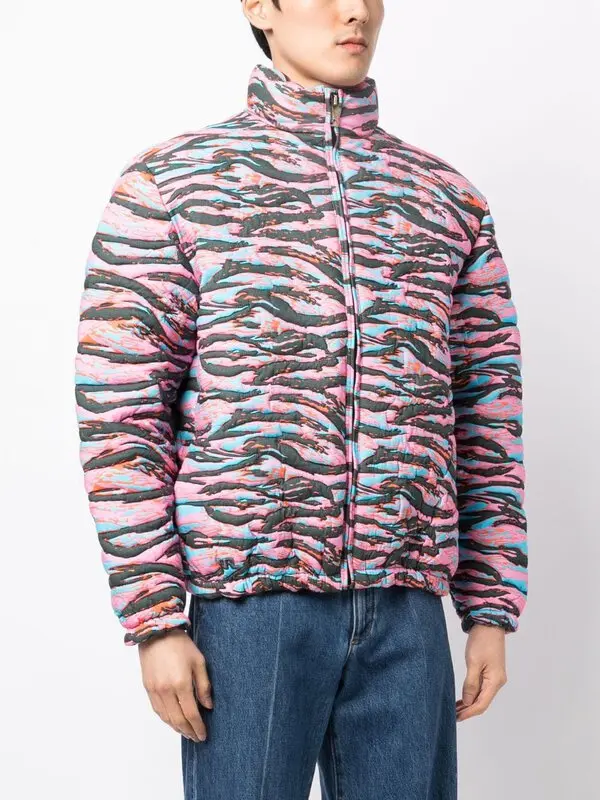ERL Camouflage Jacquard Padded Jacket - Pink