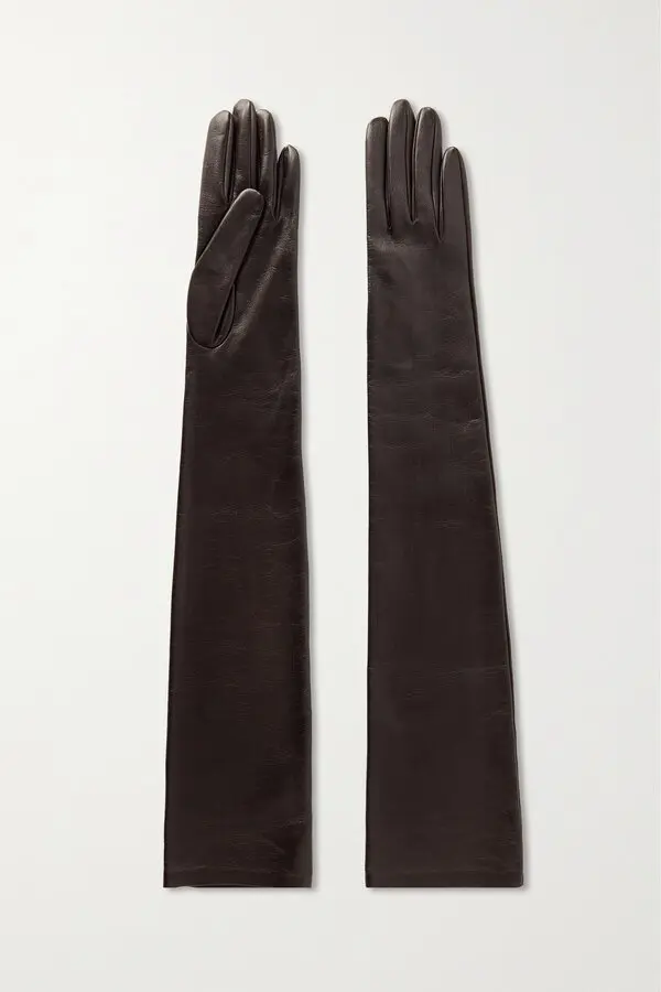 THE ROW Simon Leather Gloves - Brown