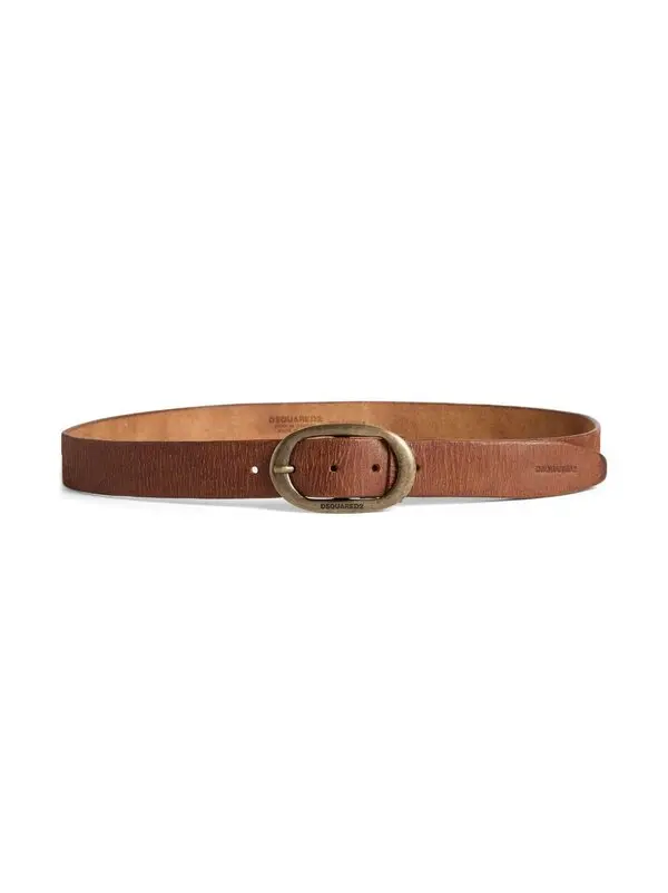 Dsquared2 Calf Leather Belt With Engraved Logo