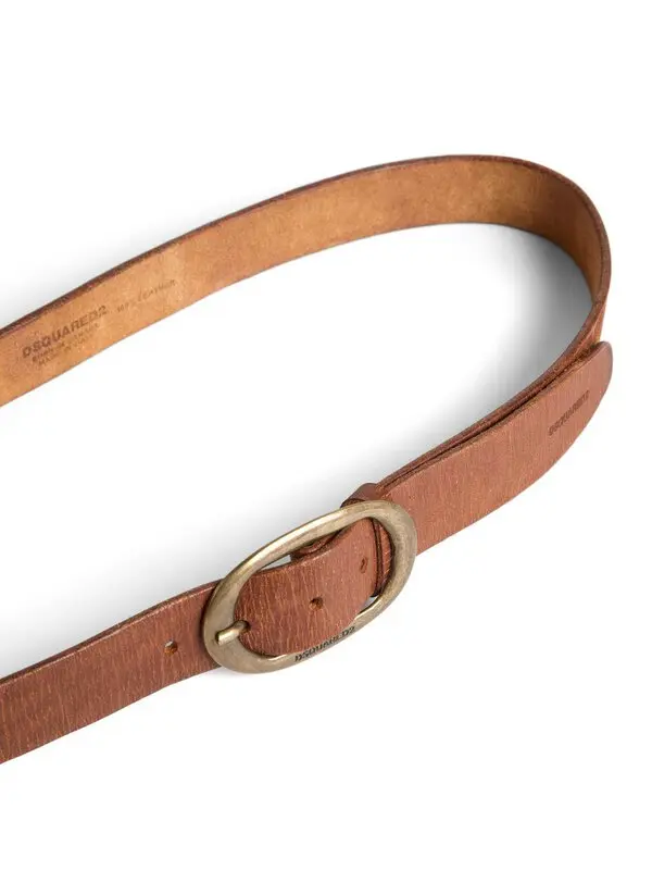 Dsquared2 Calf Leather Belt With Engraved Logo