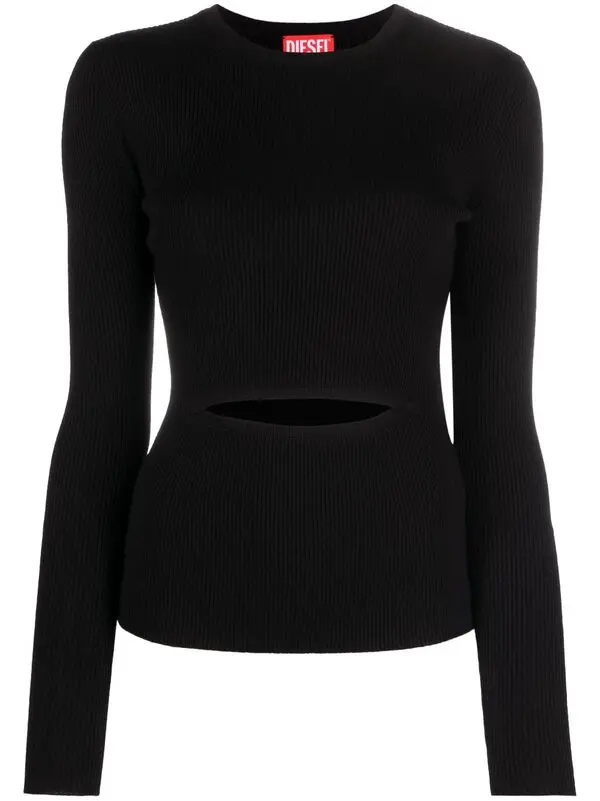 DIESEL® M-peris Cut-out Knitted Top - Black