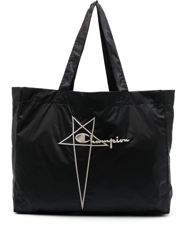 Rick Owens Logo-embroidered Tote - Black