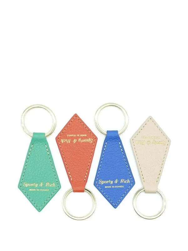 SPORTY & RICH Logo-print Leather Keychain