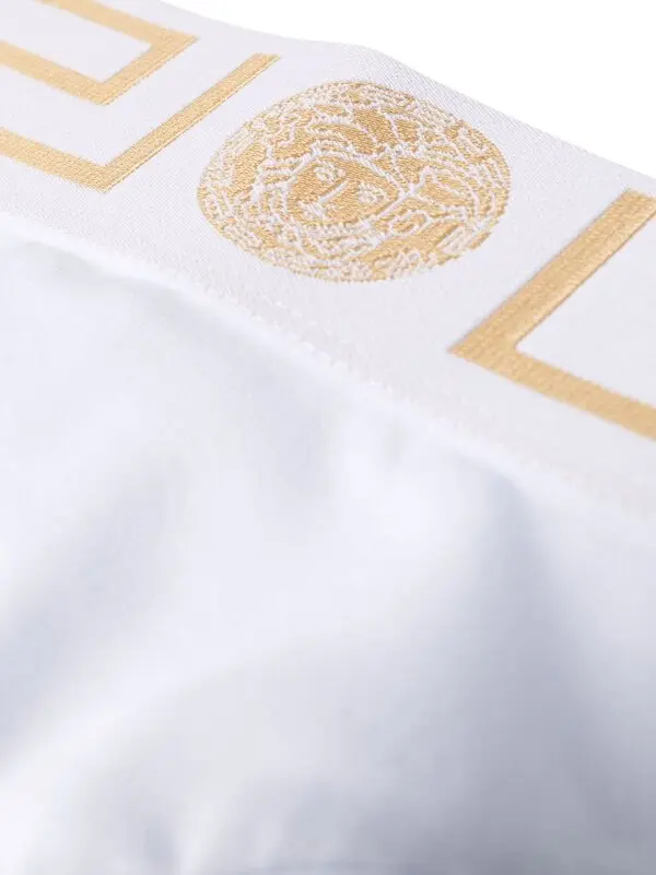 Versace Greca Border Briefs - White