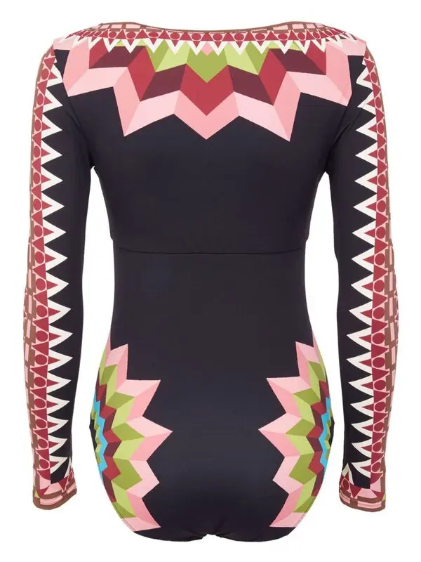 La DoubleJ Sunset Geometric-print One-piece