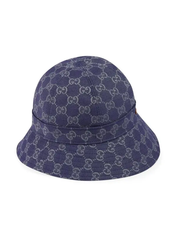 Gucci Gg Supreme Canvas Bucket Hat - Blue | Editorialist display picture 3