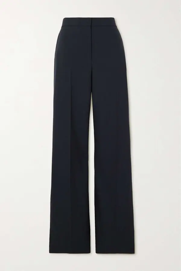 THE ROW Delton Pleated Wool Pants - Navy